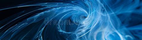 Abstract Blue Swirling Light Vortex Digital Art Dark Background Stock Illustration