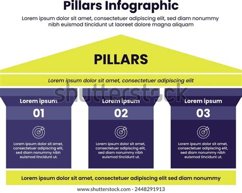 Three Pillars Infographic Designinfographic Point Stock Vector Royalty Free