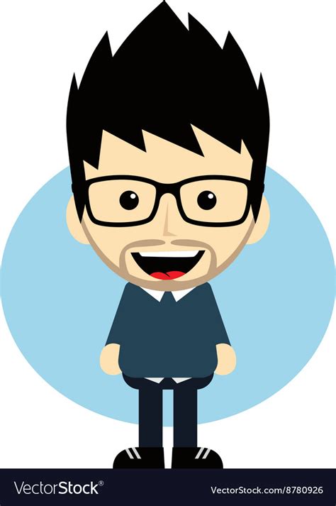 Geek Cartoon Nerd Character Royalty Free Vector Image