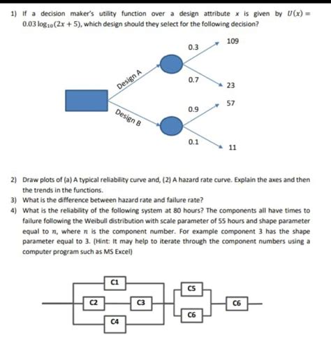 solved 1 if a decision maker s utility function over a