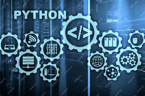 Premium Photo Python Programming Language On Server Room Background