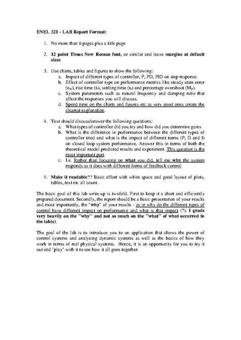 lab write up suggestions enel 321 lab report format 1 no more