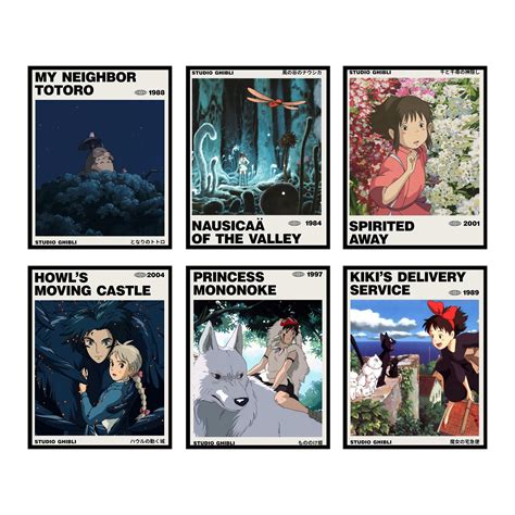 Bigwig Prints Studio Ghibli Poster Set Studio Ghibli Anime Posters