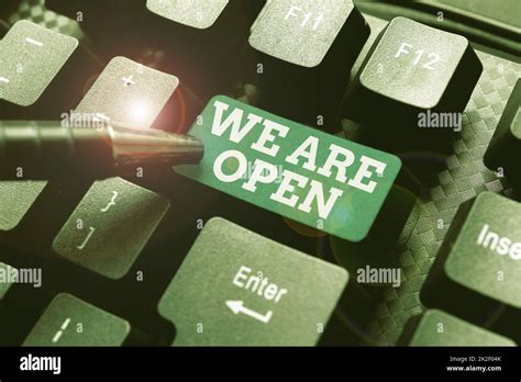 Sign Displaying We Are Open Business Showcase We Are Open Abstract