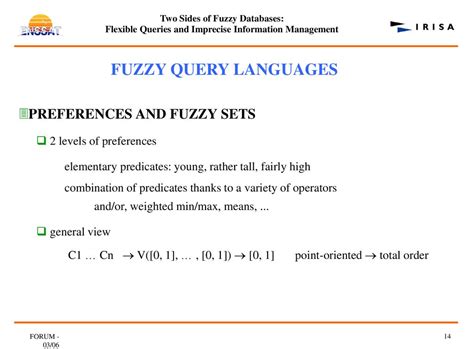 Two Sides of Fuzzy Databases: Imprecise Information Management - ppt download