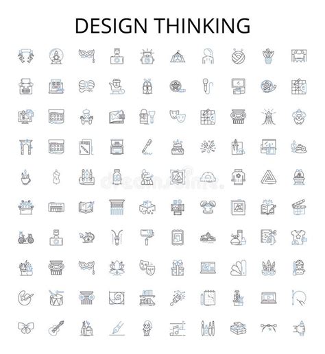 Design Thinking Outline Icons Collection Design Thinking Creativity