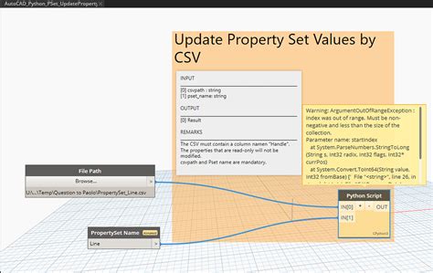 Issues About Civil 3d Property Set Updated By Csv File With Dynamo