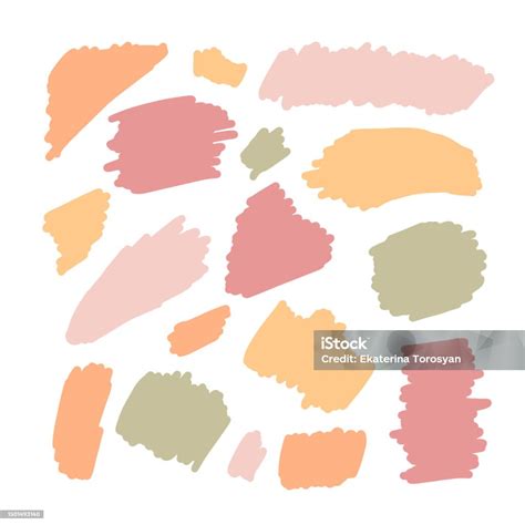 손으로 그린 추상적인 마커 배경 파스텔 부드러운 색상 벡터 낙서 그림입니다 간단하게 그려진 모양 창의적인 현대 템플릿을 위한 디자인 요소 붓놀림에 대한 스톡 벡터 아트 및