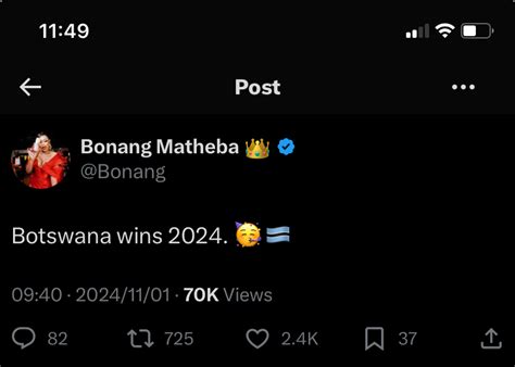 Sa Celebrity Bonang Celebrates Bokos Landslide Victory Botswana