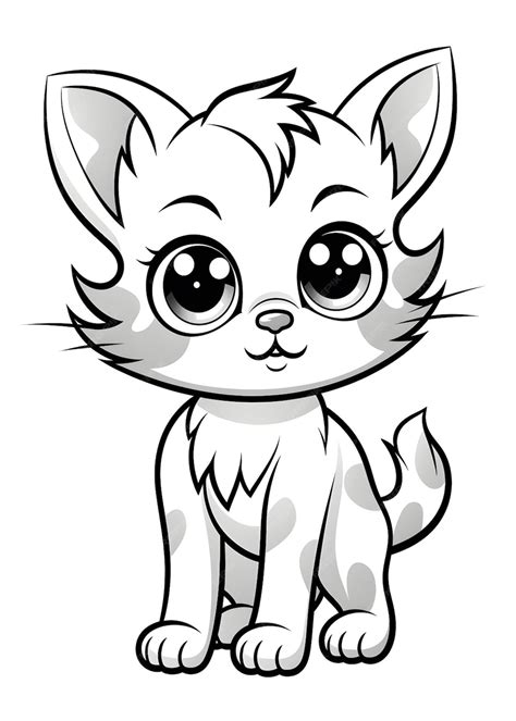 어린이를 위한 고양이 색칠 페이지 귀여운 고양이 라인 아트 색칠 페이지 고양이 윤 일러스트레이션 어린이를 위한 색채 페이지