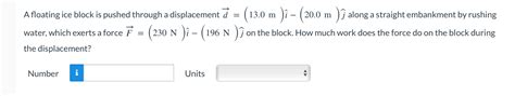 Solved A Floating Ice Block Is Pushed Through A Displacement Chegg