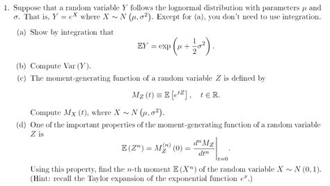 solved 1 suppose that a random variable y follows the