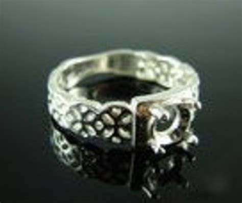6132 Sterling Silver Ring Setting 6 Mm Round Faceted Gemstone Size 7