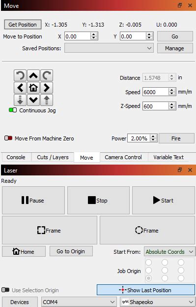 Machine Setup Trouble Lightburn Software Questions Lightburn
