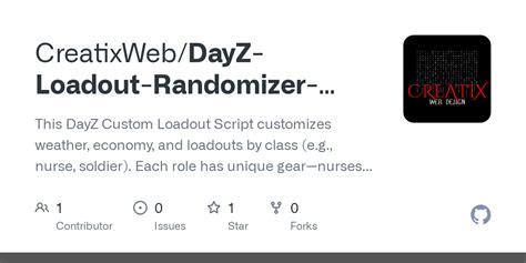GitHub CreatixWeb DayZ Loadout Randomizer Script This DayZ Custom