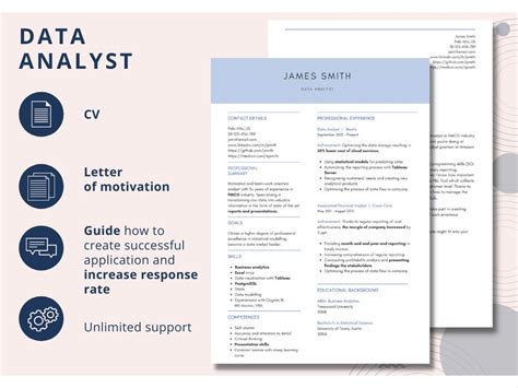 Data Analyst CV Template Modern CV Template Professional CV Template Canva Etsy