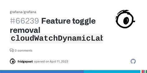 Feature Toggle Removal `cloudwatchdynamiclabels` · Issue 66239 · Grafana Grafana · Github
