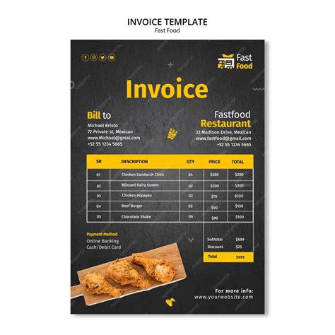 현실적인 패스트 푸드 디자인 서식 파일 무료 Psd 파일