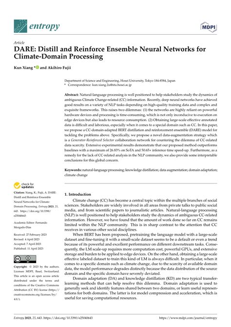 Pdf Dare Distill And Reinforce Ensemble Neural Networks For Climate Domain Processing