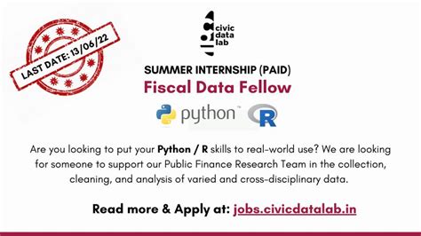 Civicdatalab On Linkedin Python Rstats Paid Internship Remote