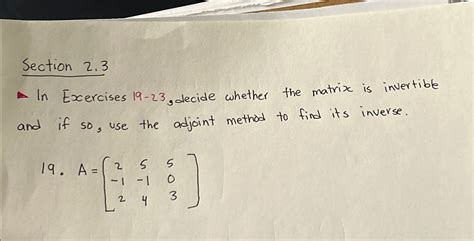 Solved Section 2 3in Exercises 19 23 ﻿decide Whether The