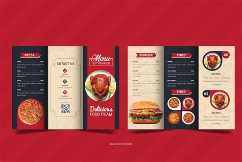 Premium Vector Delicious Trifold Food Menu Design