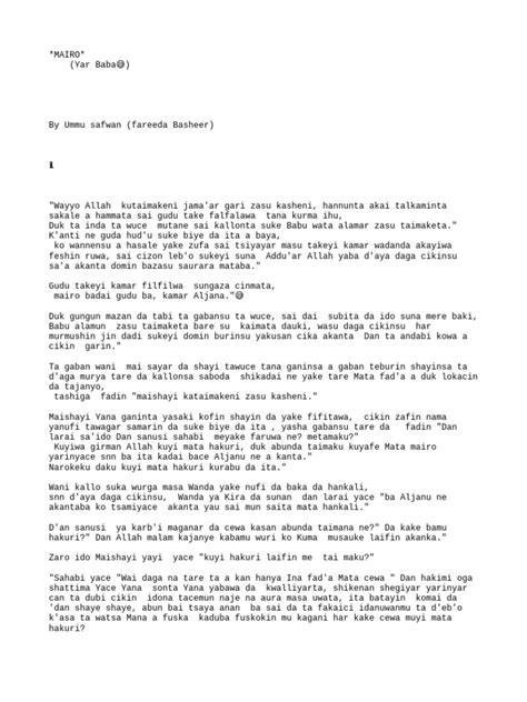 Mairo Yar Baba By Ummu Safwan Pdf