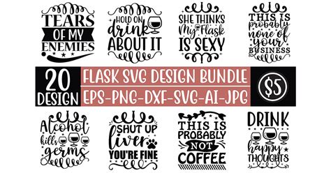 Flask Svg Design Bundle Bundle · Creative Fabrica