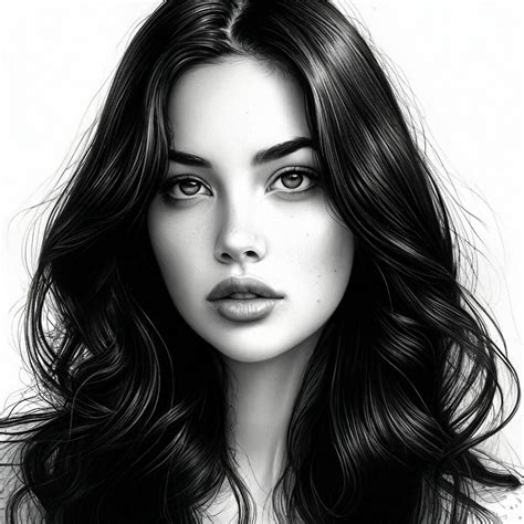 «Рисунок карандашем великолепная красавица с роскошными волосами V… — картинка создана в