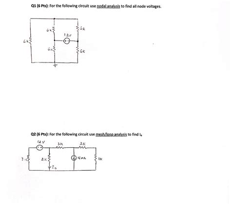 solved q1 6 pts for the following circuit use nodal