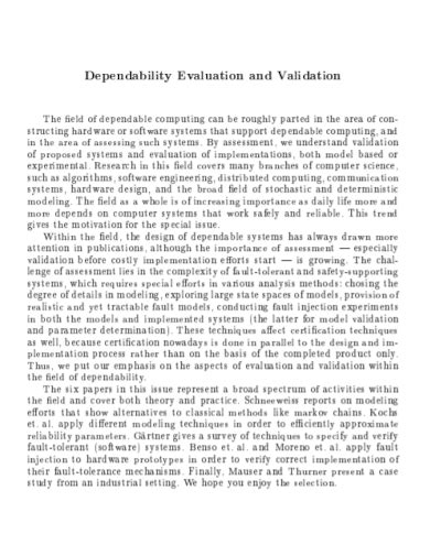 FREE Dependability Evaluation Samples In PDF DOC