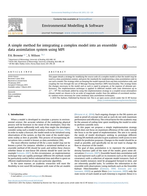 Pdf A Simple Method For Integrating A Complex Model Into An Ensemble