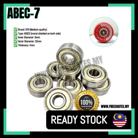 Abec 7 8pcs Bearings 608zz Freeskates Skateboard Roller Skates Inline