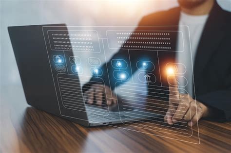 Premium Photo Businessman Using Software Computer Check Data Document