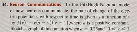 Solved 4 Neuron Communications In The Fitzhugh Nagumo Model
