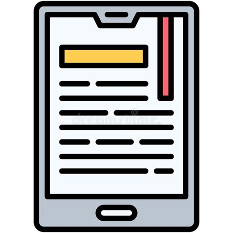 Electronic Book Icon High School Related Vector Illustration Stock