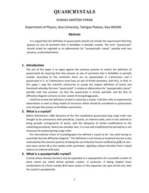 Quasicrystals Pdf Chemistry Science