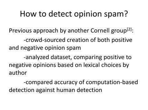 Ppt Opinion Spam Detection Powerpoint Presentation Free Download Id2483401