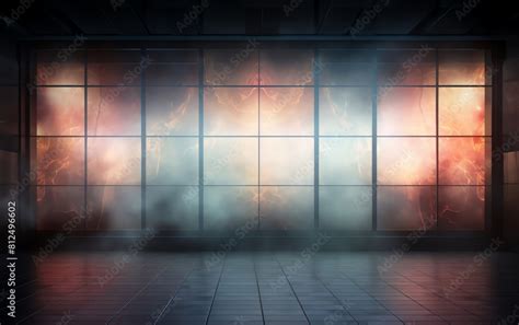 Frosted Glass Window With A Subtle Light Flare Providing A Mysterious Backdrop For Logos Or