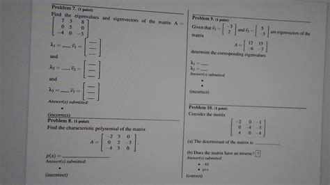 solved λ1 v1 [−] matrix determine the corresponding