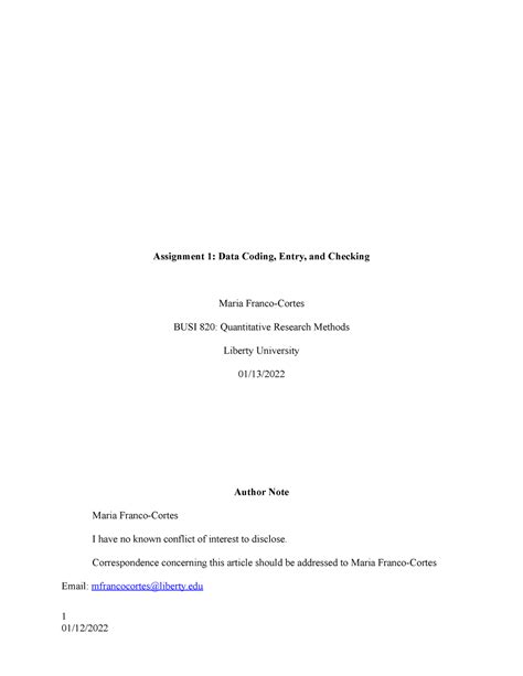 statistics software assignment 1 assignment 1 data coding entry
