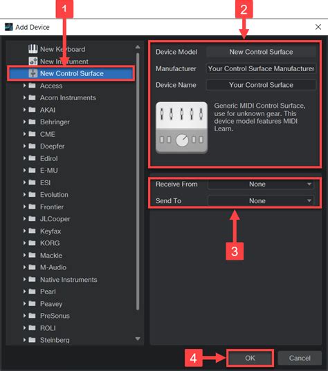 Studio One Basic Midi Setup New Keyboard Control Surface
