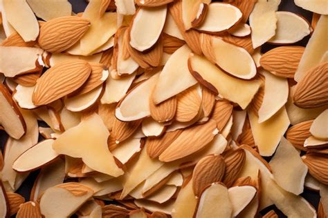 Sliced Almonds Nuts Image For Toppings Premium Ai Generated Image