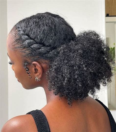 Side Twist Puff For Coily Hair Natural Hair Updo Natural Hair Styles