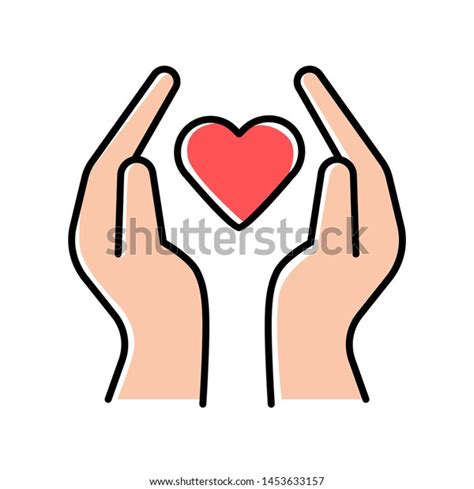 심장 색 아이콘자원 봉사비영리 단체자선 프로젝트우정과 스톡 벡터로열티 프리 1453633157