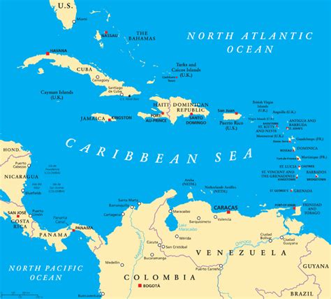 Map Of Caribbean Countries And Capitals Mapa Del Caribe Caribbean