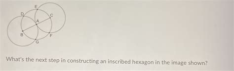 Whats The Next Step In Constructing An Inscribed Hexagon In The Image