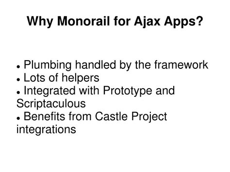 ppt developing ajax web applications with castle monorail powerpoint