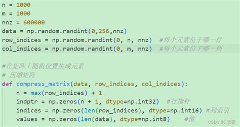 稀疏矩阵压缩存储csr压缩 Csdn博客