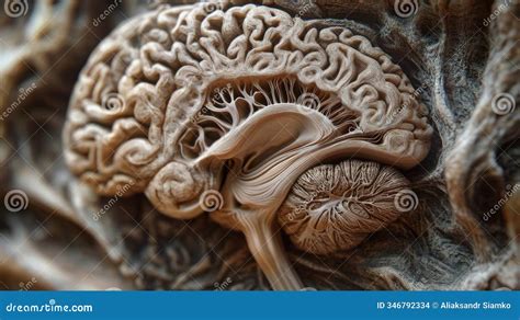 Detailed Neural Network With Abstract Blue And Orange Brain Synapses In